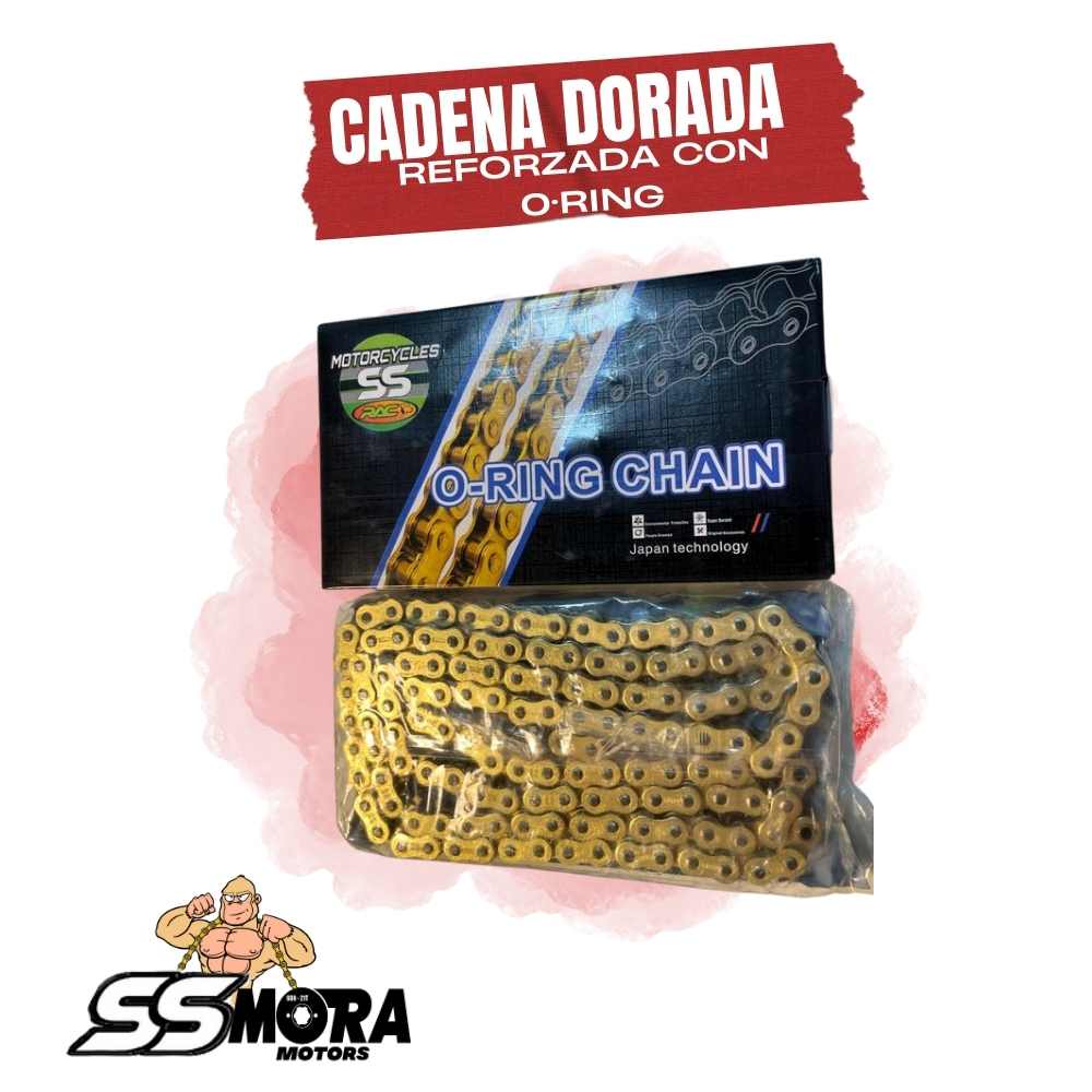 CADENA DORADA REFORZADA C/ORING 428H-132L – MORA MOTORS SC